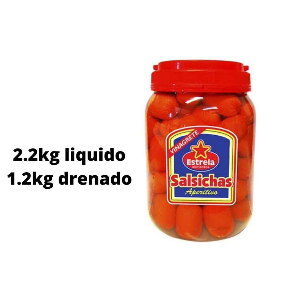 Salsicha Em Conserva pote 2.2kg liquido petisco festa aperitivo envio ...