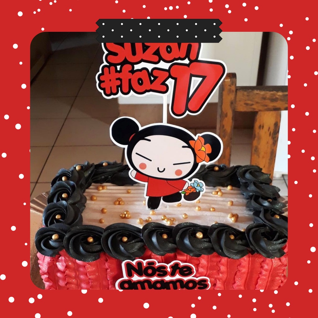 Topo / Topper de Bolo Personalizado Infantil Pucca | Shopee Brasil