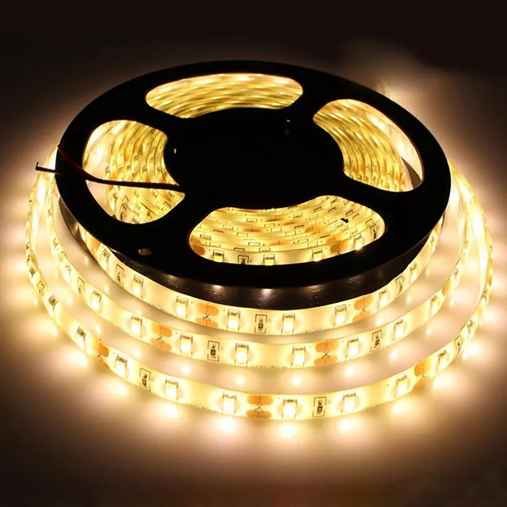 Fida de Led Branco Quente Kit Rolo 5 Metros Conector Cola Adesiva Dupla ...