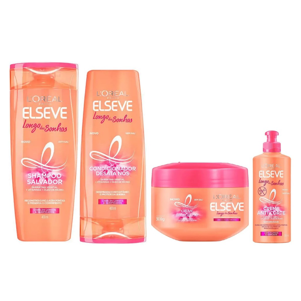 Kit Completo Elseve Longo Dos Sonhos (400ml) | Shopee Brasil