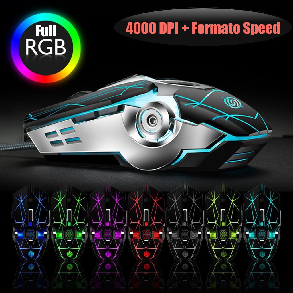 Mouse Gamer K-Snake RGB de 4000 DPI - e-sports competitivo Fortnite ...