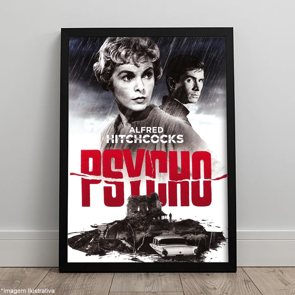 Quadro Psicose Filme 1960 Hitchcock Clássico Terror Pôster C/ Moldura ...