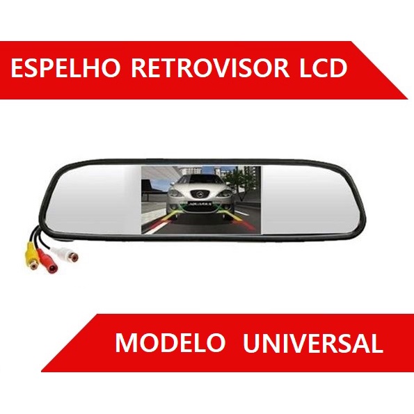 Espelho Retrovisor Interno Monitor Lcd Tela 4.3" Universal | Shopee Brasil