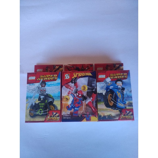 Boneco Lego vingadores Kit C/3 unidades | Shopee Brasil