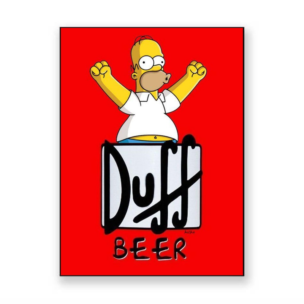 Quadro placa Decorativa Simpsons personagens desenho duff bear | Shopee ...