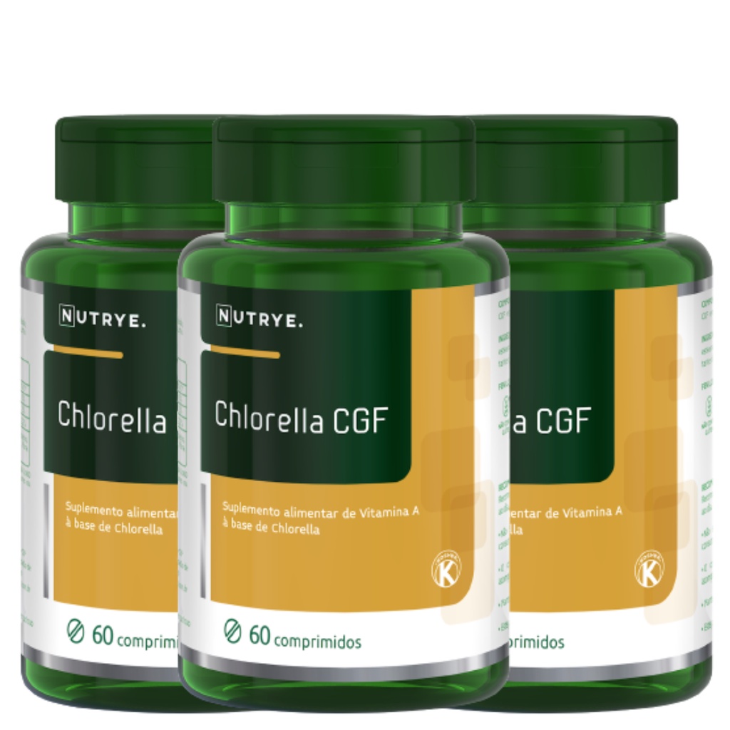 Kit 3x Chlorella CGF 500mg 180 comprimidos - Fonte de Vitamina A B C | Shopee Brasil