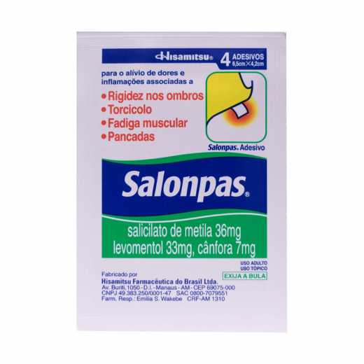 Salompas 4 Adesivos Grande Emplasto Mentol | Shopee Brasil