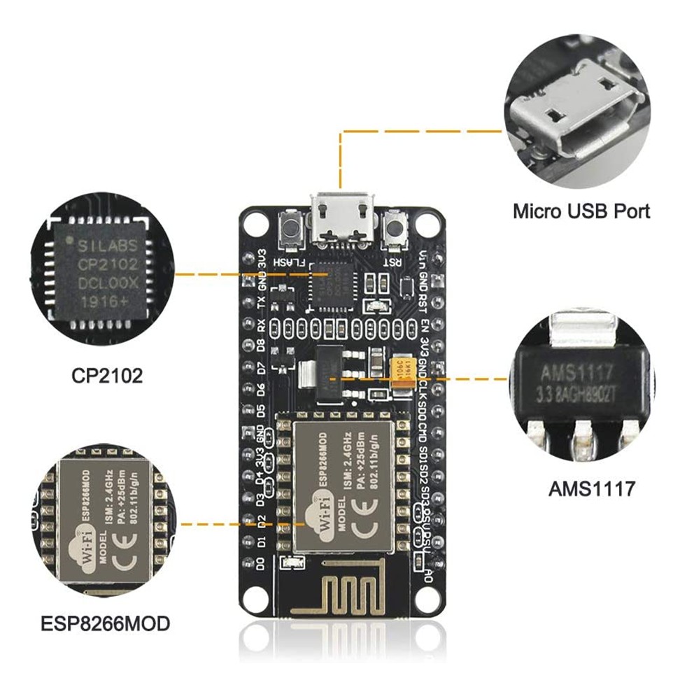 MÓdulo Esp8266 Esp 12 Esp 12e Nodemcu V2 Cp2102 Wi Fi Shopee Brasil 
