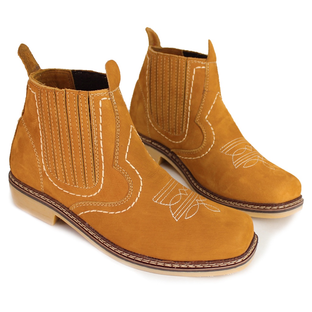 Botina Feminina Couro Nobuck modelo Unissex Bico Quadrado | Shopee Brasil