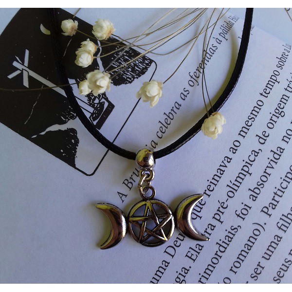 Cordão Colar Triluna Lua Mística Wicca Bruxaria Paganismo | Shopee Brasil
