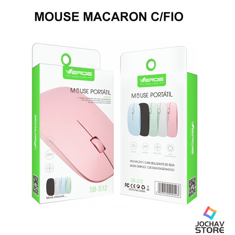 Mouse Macaron Com Fio Portátil Scroll Ergonômica-XZSB12 | Shopee Brasil