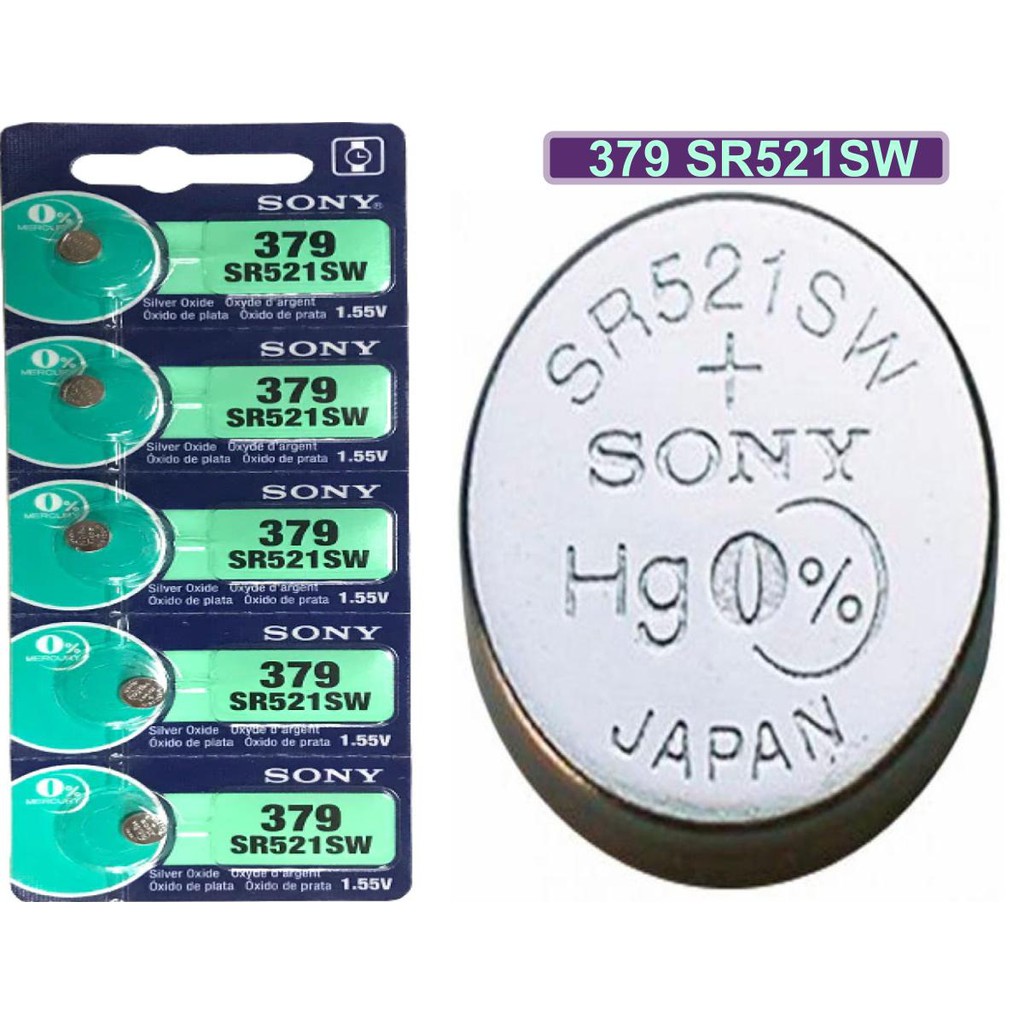 5 Bateria Pilha Botão Moeda Sr 1.55v Prata Sony 364 SR621SW 337 SR416SW ...