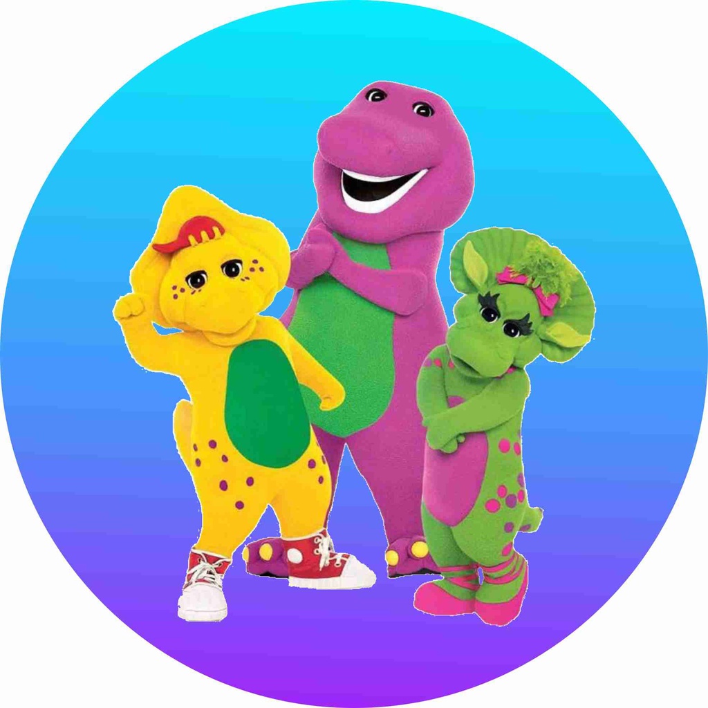 Painel Redondo Tema Barney Para Decoração de Festa Em Tecido Sublimado ...