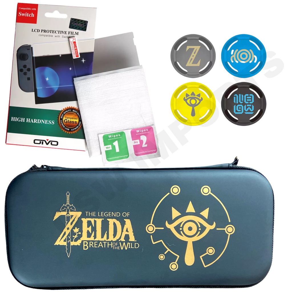 Case Capa Estojo Nintendo Switch Zelda + 4 Grip Zelda - Escorrega o Preço