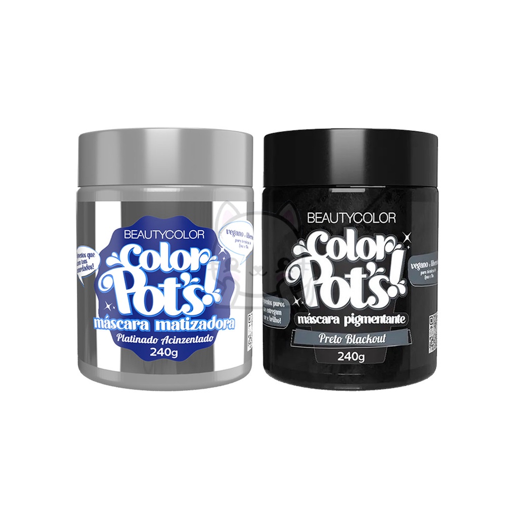 Kit Matizador Platinado Acinzentado + Preto Blackout Beauty Color ...
