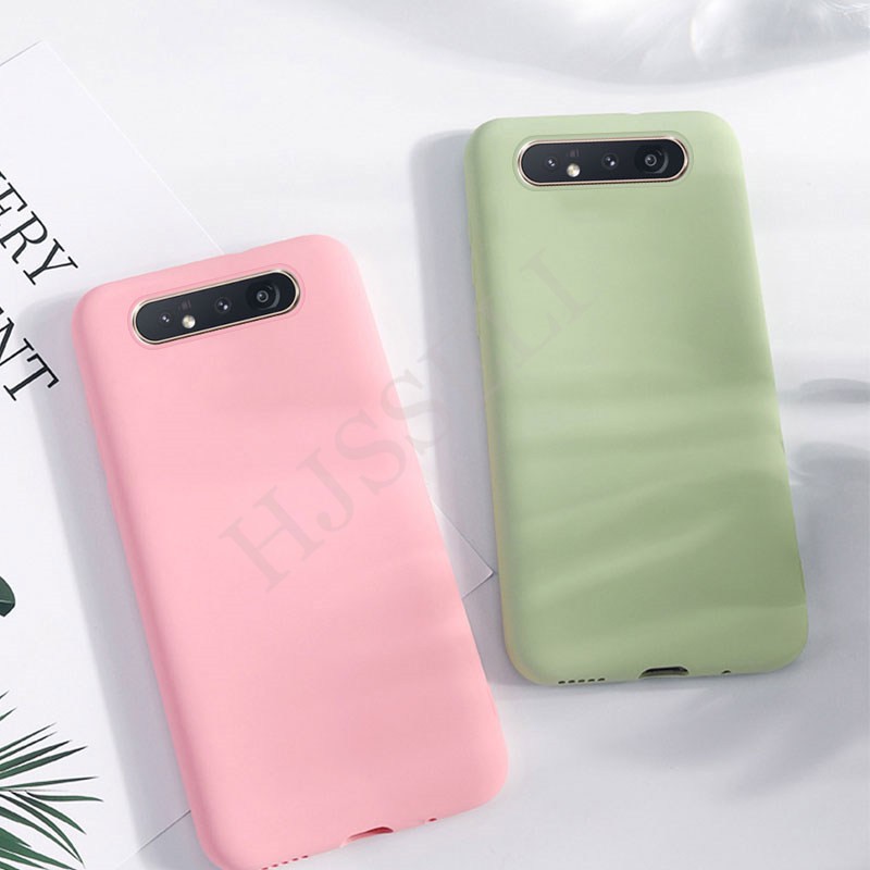 Capa De Silicone Líquido Para Telefone Samsung Galaxy A80 Candy Color ...