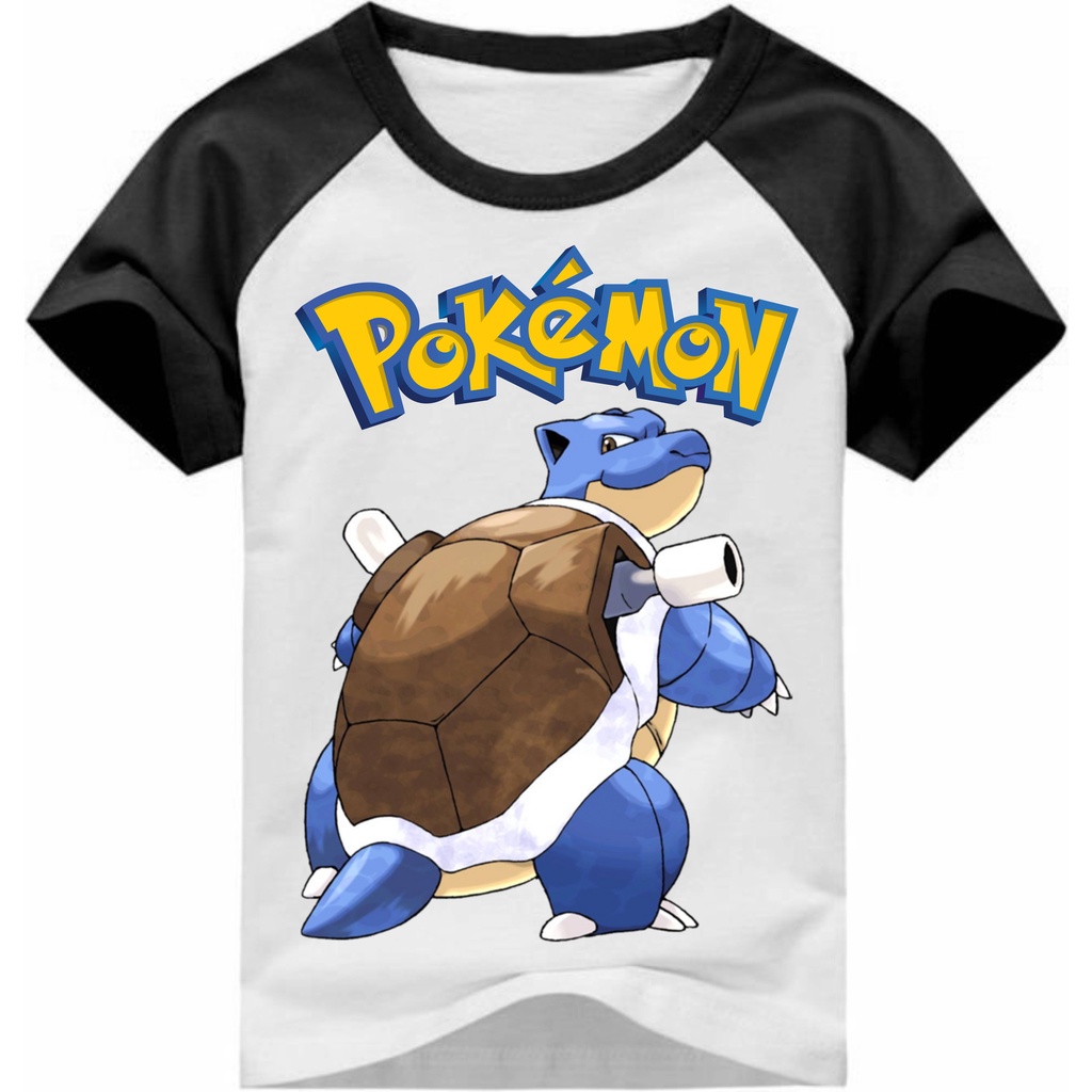 Camiseta Infantil Manga Raglan Preta Pokémon #1021 | Shopee Brasil