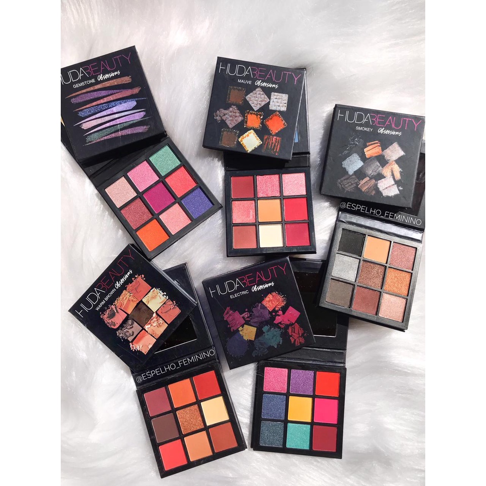 Paleta de Sombras Huda Beauty Obsessions 9 Cores | Shopee Brasil