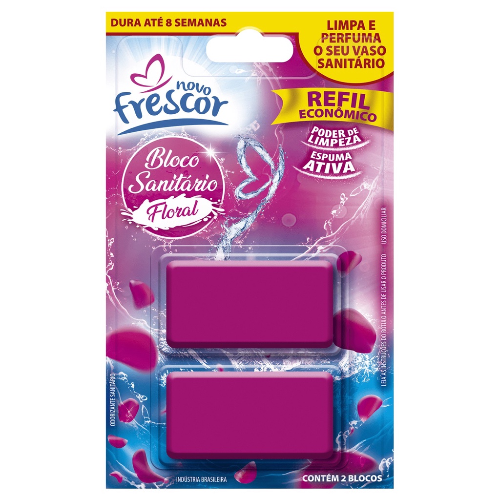 Refil Bloco Sanitário Novo Frescor com 2 Blocos por Embalagem ...