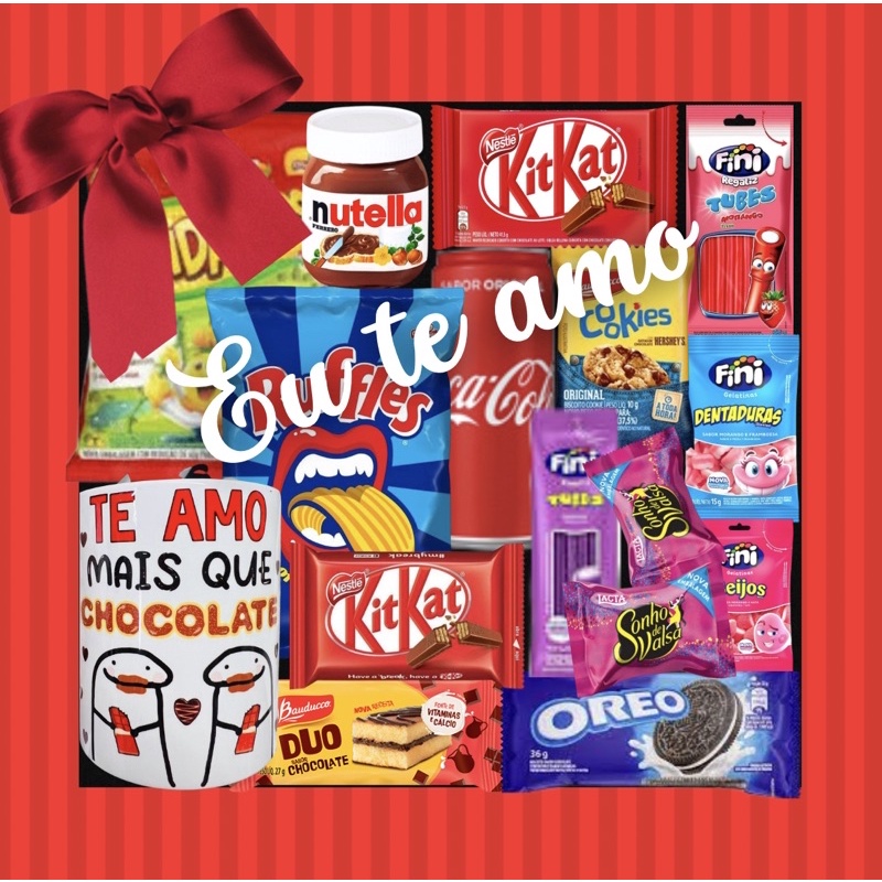 Cesta de chocolates Romântica presente dia dos namorados | Shopee Brasil