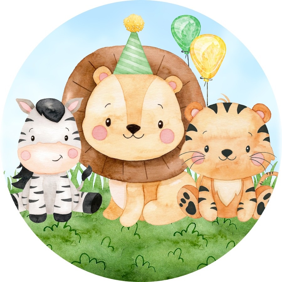 Painel Redondo Tecido Sublimado 3D Safari | Shopee Brasil