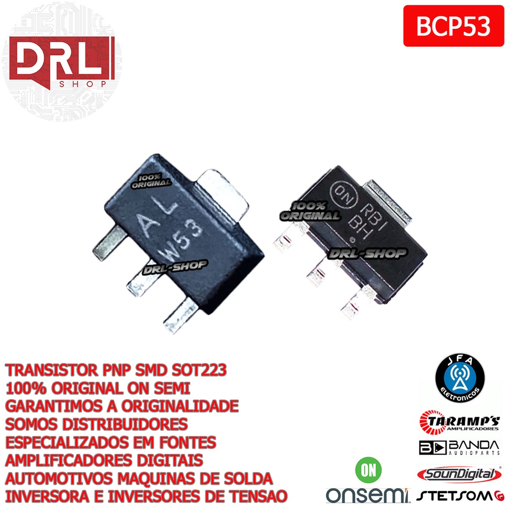 Kit 10 Par Transistor Bcp53 Pnp + Bcp56 Npn Taramps Stetsom | Shopee Brasil