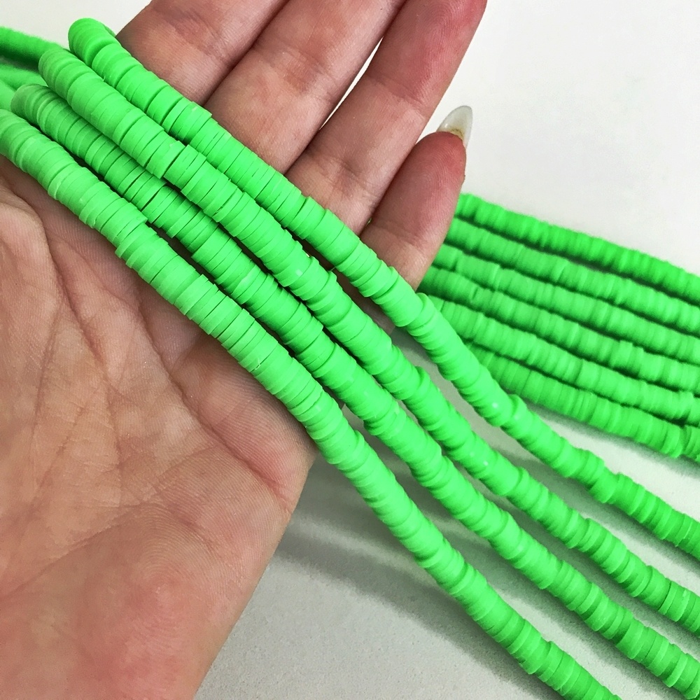 Disco fimo emborrachado 6mm verde neon (fio) | Shopee Brasil