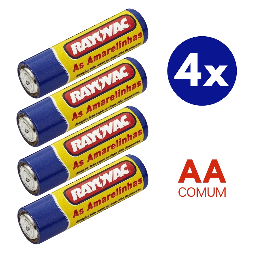 Pilha AA Comum Rayovac 2, 4, 8 ou 12 UN Pilha de Zinco | Shopee Brasil