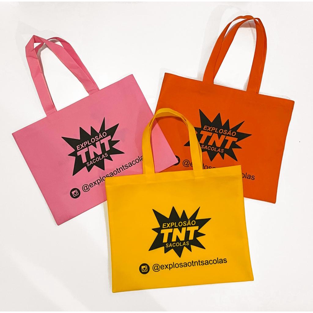 sacola tnt 100 unidades personalizada 30x40cm gramatura 80 gramas ...