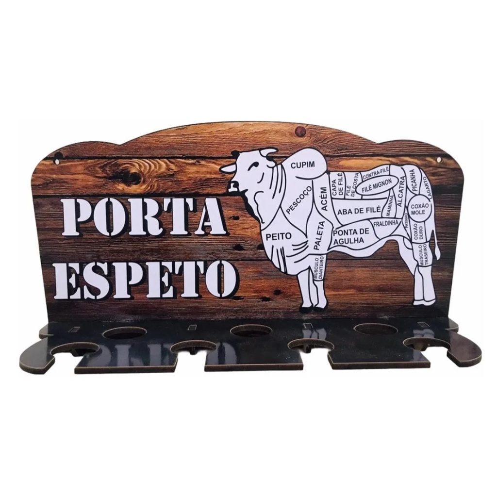 Porta Espeto de Parede Suporte para 7 Espetos Madeira MDF | Shopee Brasil