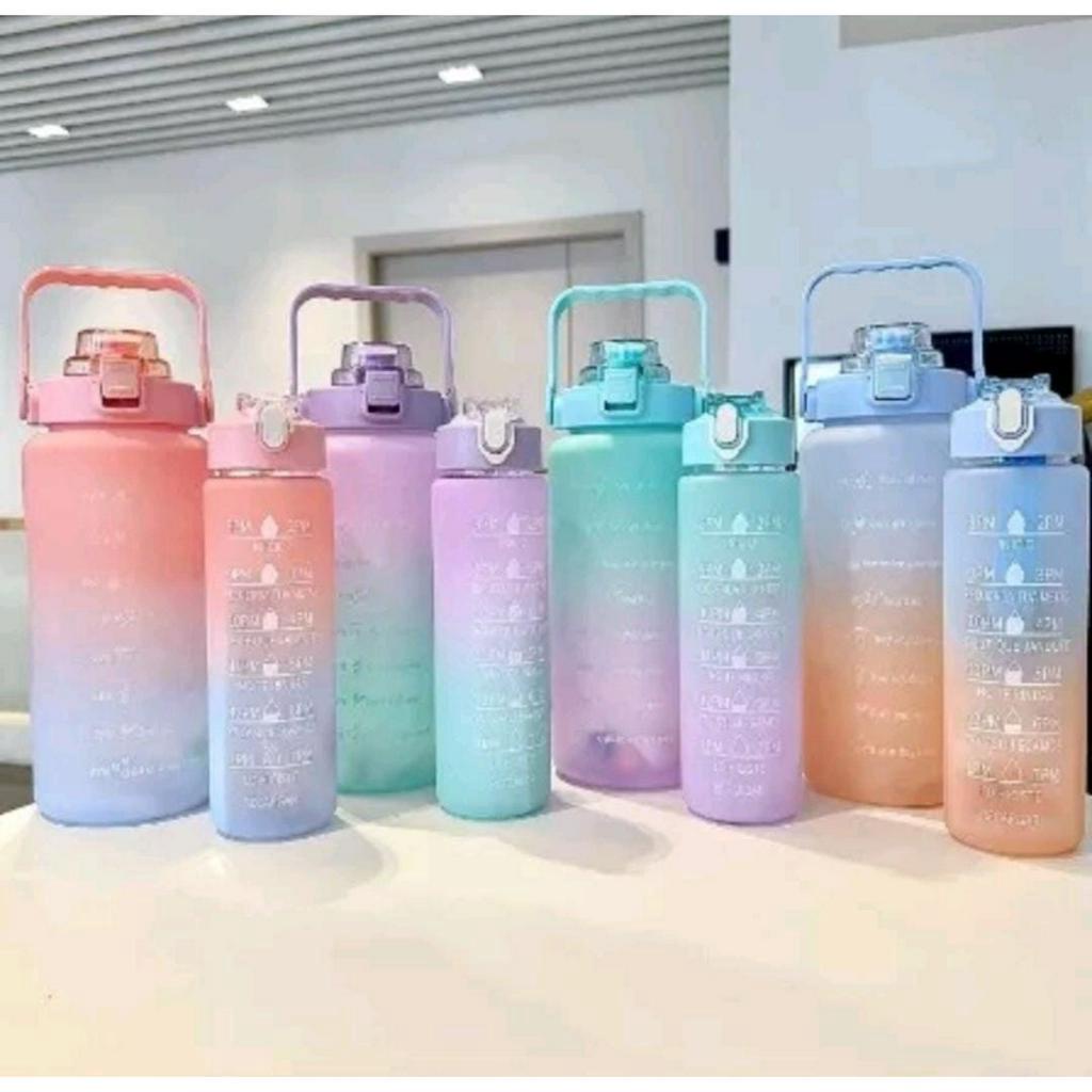 Kit da Garrafa de Água Squeeze Motivacional 300ML + 900ML + 2000ML | Shopee Brasil
