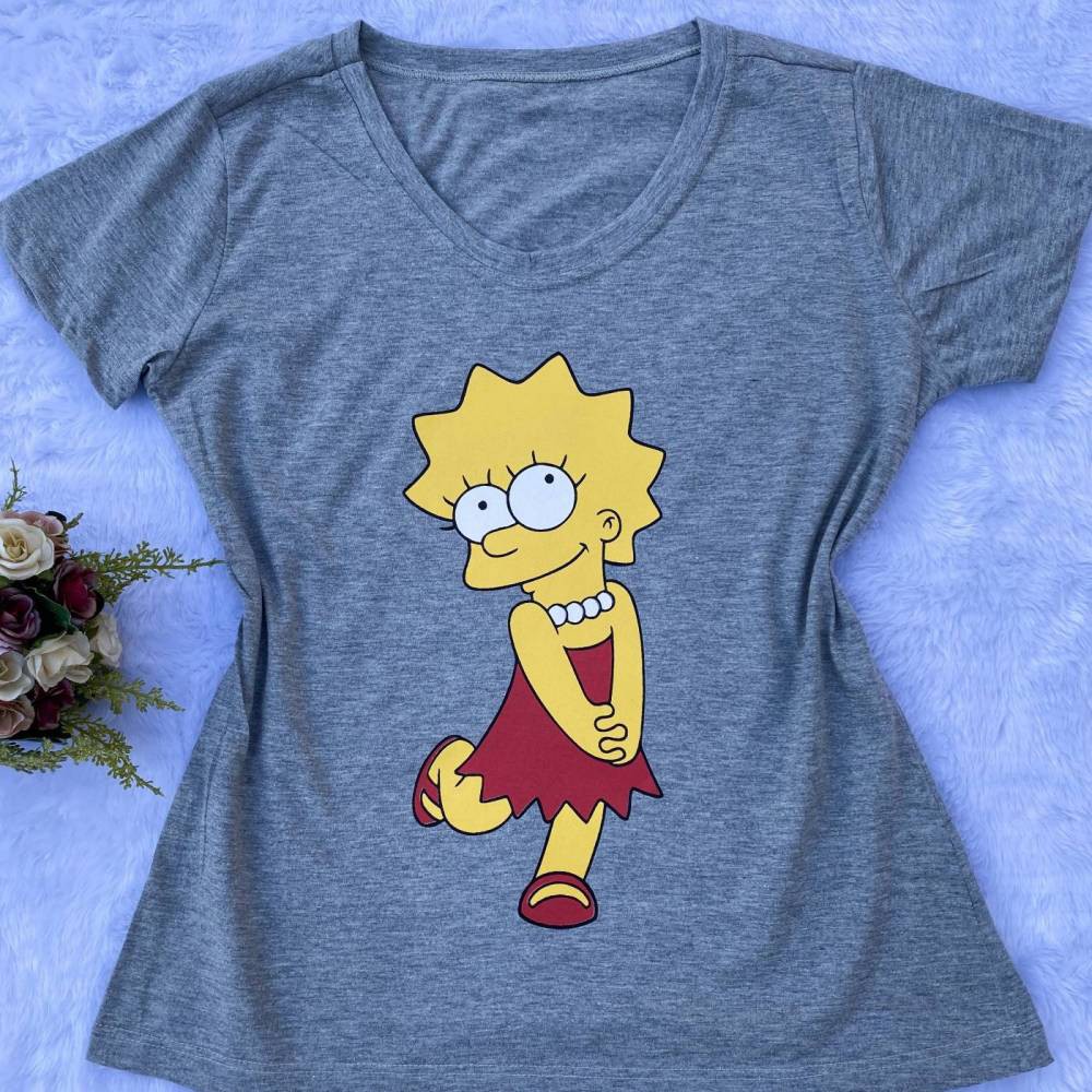 T-shirt Lisa Simpson/ Camisa Feminina Lisa Simpson | Shopee Brasil
