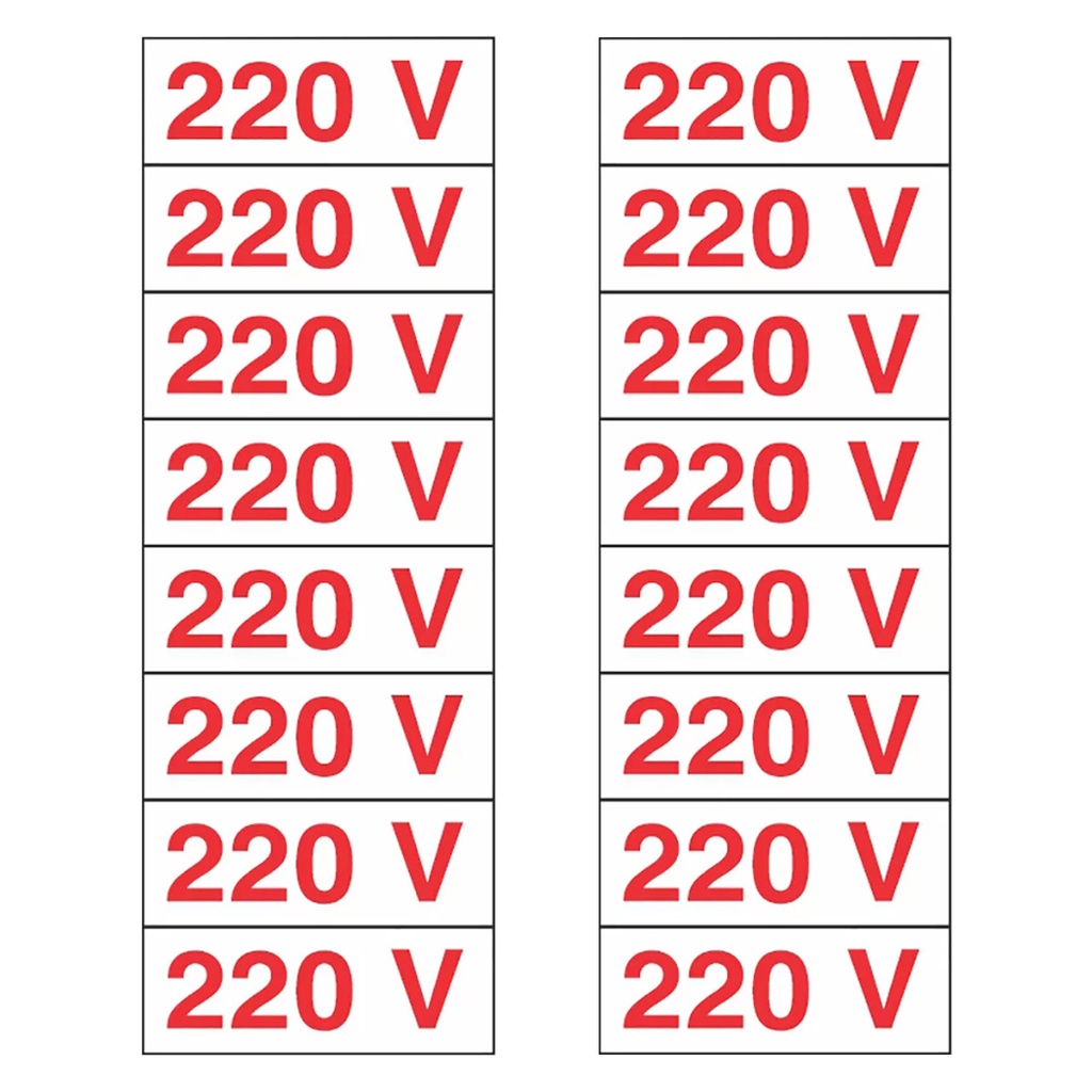 Placa Sinalizacao Voltagem 220V Poliestireno Com16 Unidades | Shopee Brasil