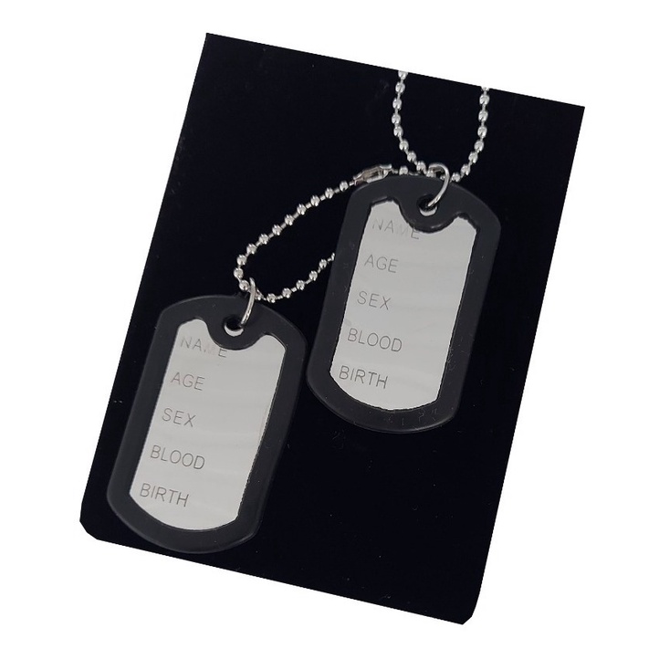 Corrente Masculina Placas Identificacao Militar Dog Tag Aco | Shopee Brasil