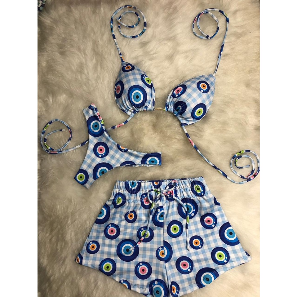 biquíni biquínis conjunto com short | Shopee Brasil