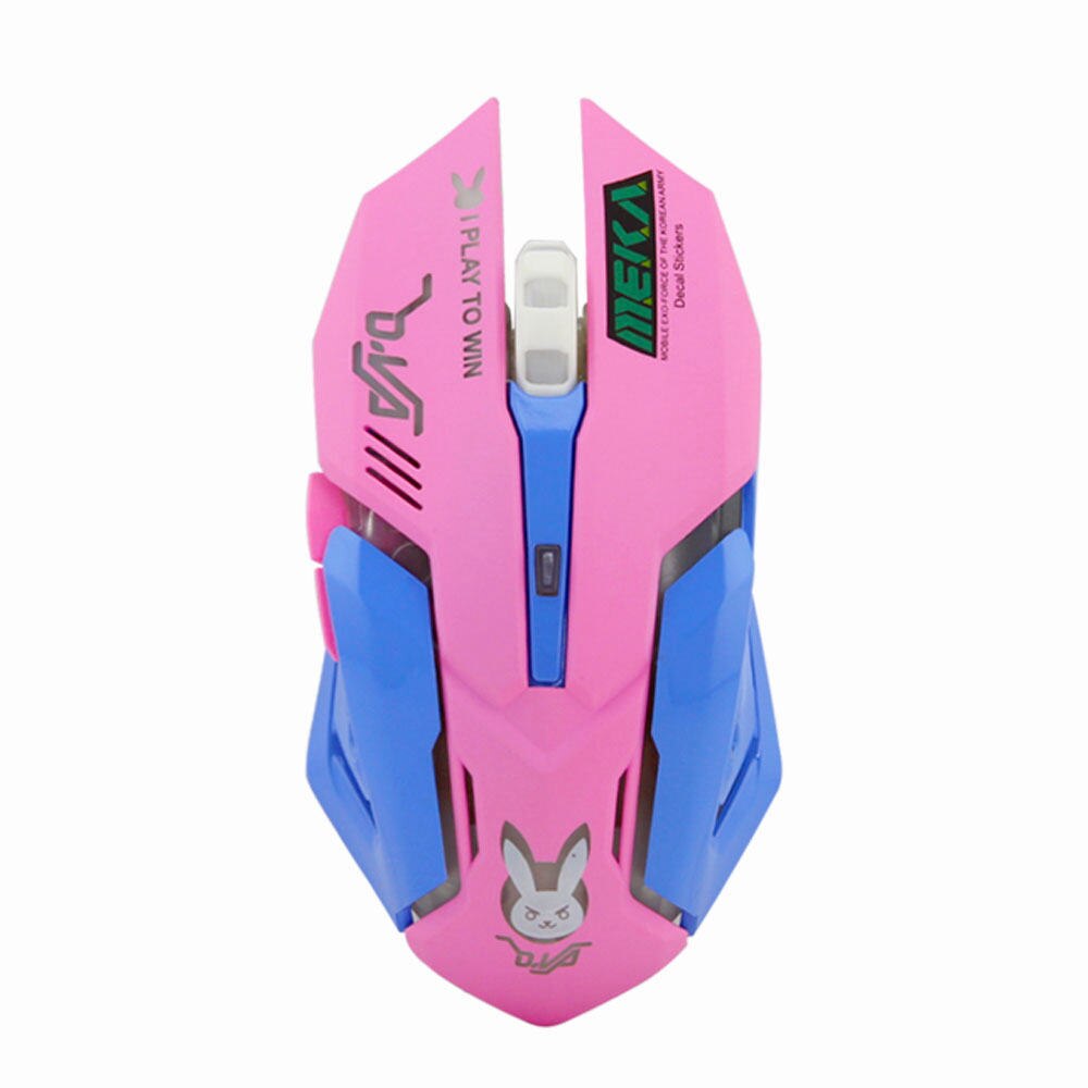 Rosa Mouse Gaming De Computador Sem Fio Recarregável Optical Mice 2400 ...
