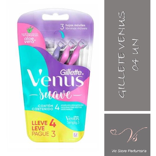 Gillette Venus Suave - Aparelho de Depilar com 04un | Shopee Brasil