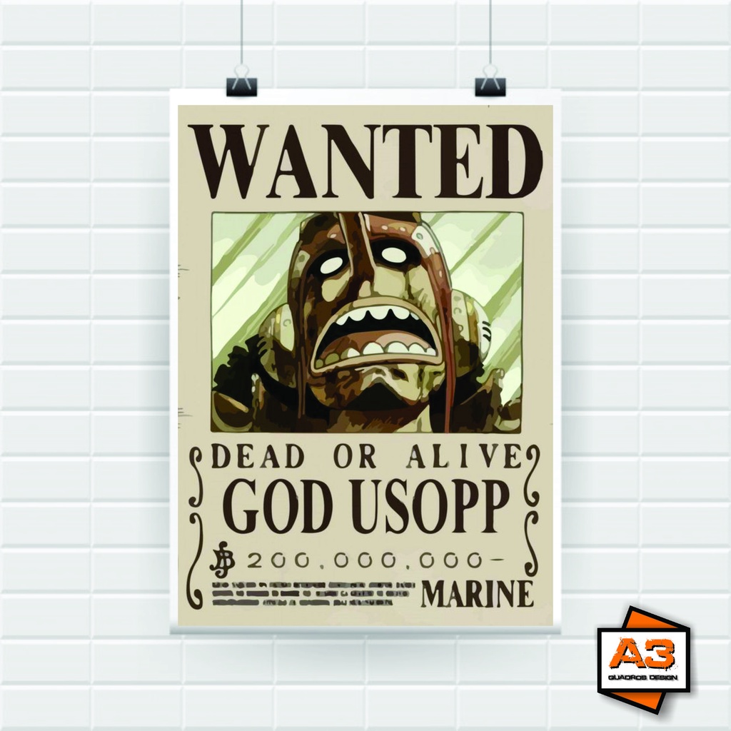 One Piece God Usopp Wanted Poster A4 (21cm x 30cm) | Shopee Brasil