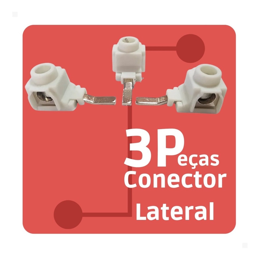 Conector Genérico Para Disjuntor Din 6 a 25mm Lateral Com 3 Peças ...
