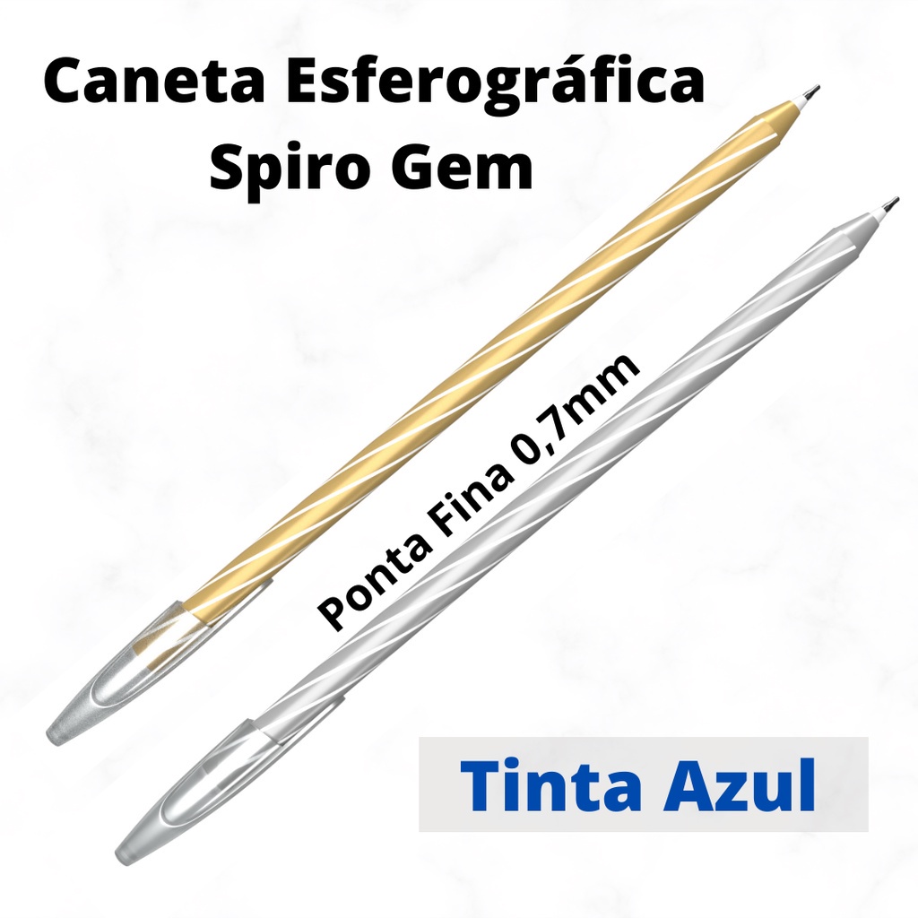 Caneta Esferográfica SPIRO GEM da Cis I Ponta Fina I Tinta Azul ...