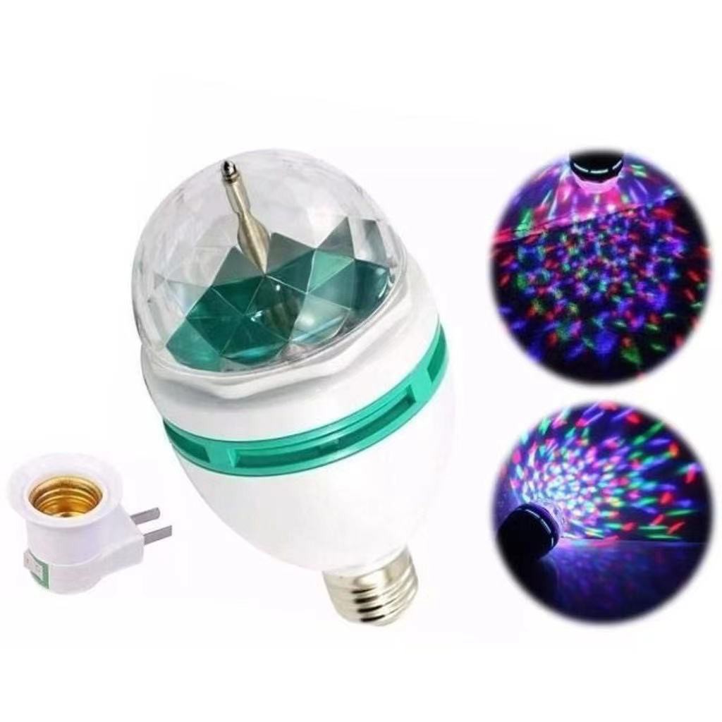 Lâmpada Globo Luz Led Rgb Festa Giratória Colorida com Socket Padrão ...