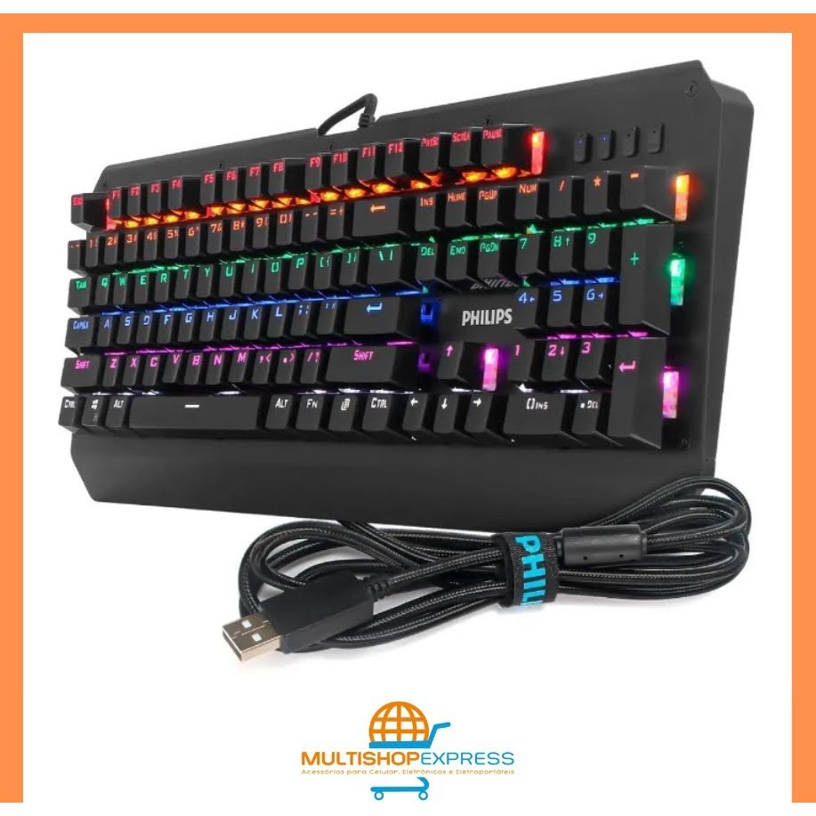 Teclado Gamer Mecânico Switch Blue Philips Original | Shopee Brasil