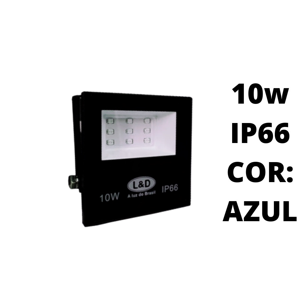 Refletor Led Slim 10w Holofote Bivolt Azul Ip66 Casa Ou Comercio 121 | Shopee Brasil