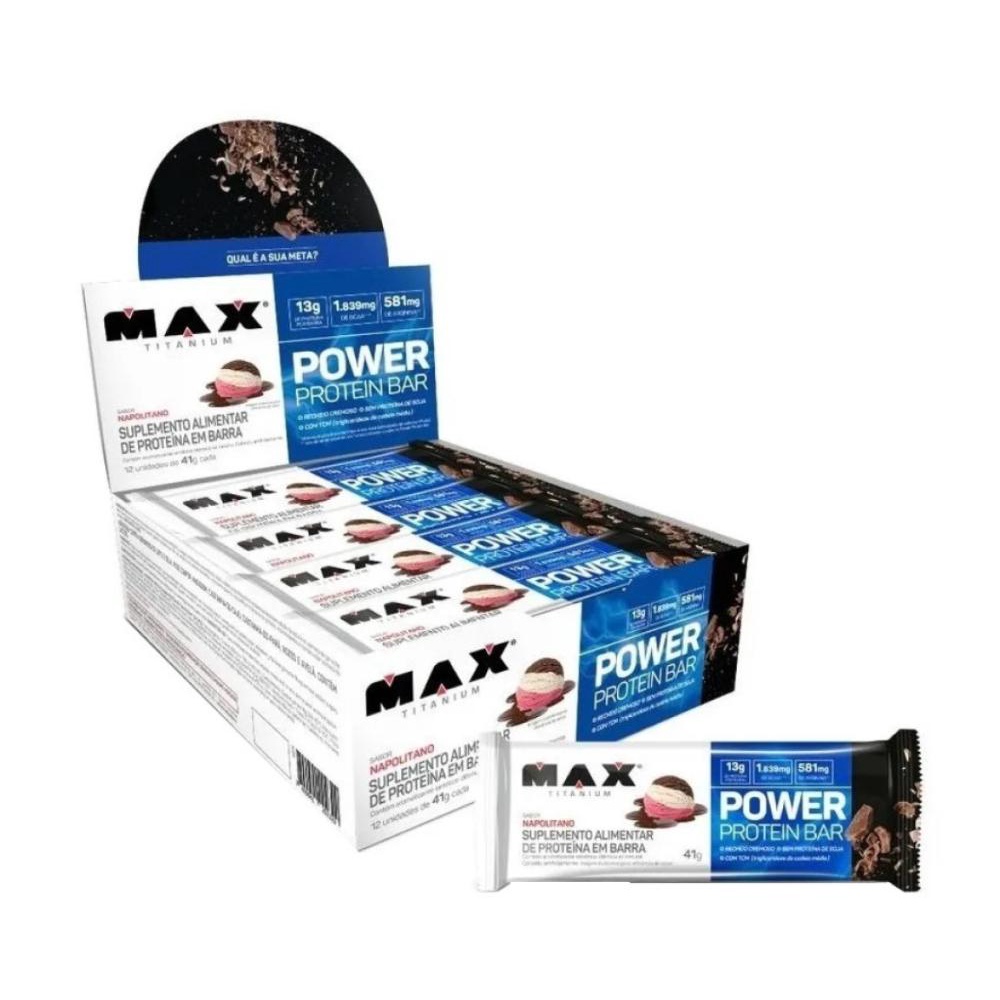 Barra de Proteina Whey Power Protein Bar Napolitano 12un 41g - Max ...
