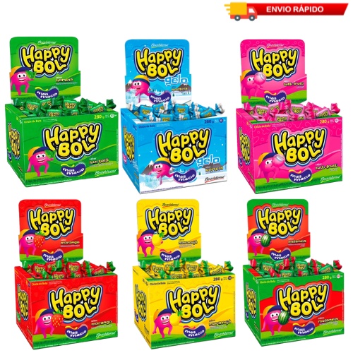 Chiclete Happy Bol com 46 Unidades Diversos Sabores - Florestal ...