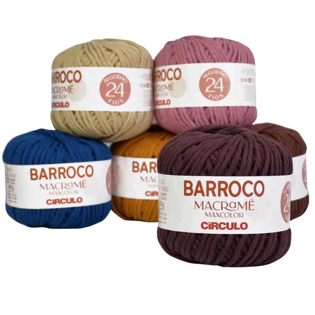 Barbante Macrame Barroco Macrame Maxcolor 24 fios 400g Círculo | Shopee ...