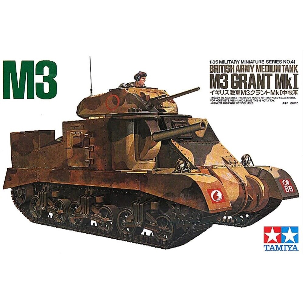 Tamiya 35041 1/35 Kit Modelo Militar Em Balança M3 Grant MkI Do ...