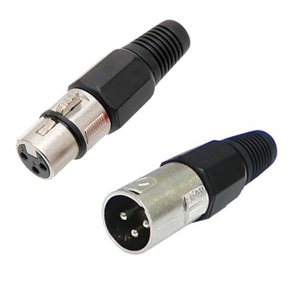 Kit 10 Plug Conector Xlr Canon Macho + Femea Preto Profissional | Shopee Brasil