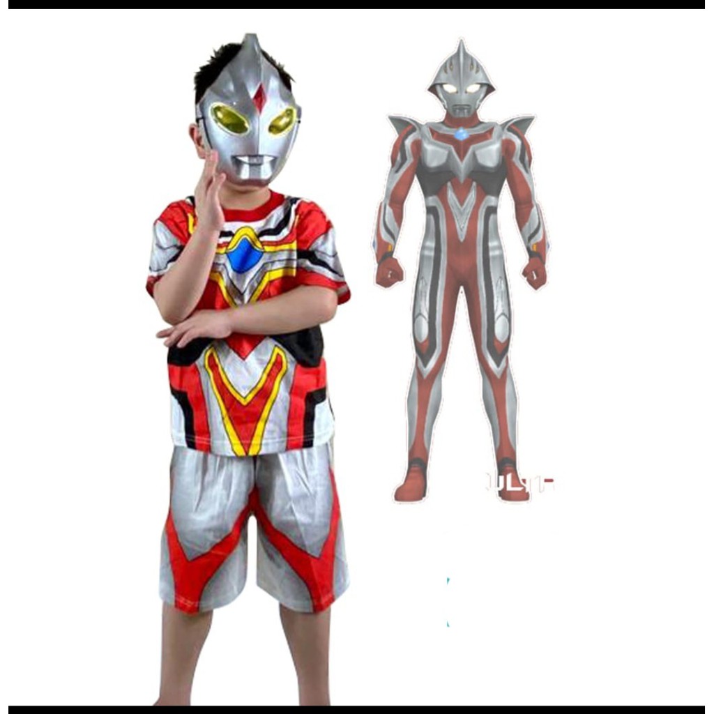Fantasia Infantil Máscara Ultraman Vermelha Bonus 2-7 Anos | Shopee Brasil