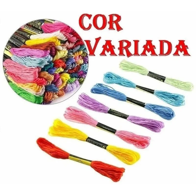 KIT 40 PEÇAS: Linhas Meadas Ponto Cruz para bordar e costurar. Fios ...